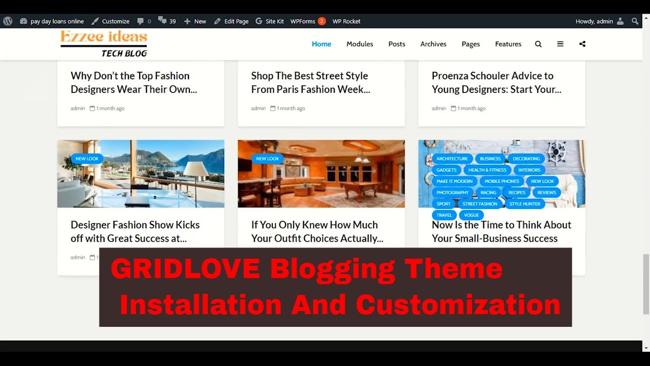 gridlove wordpress theme customization - YouTube