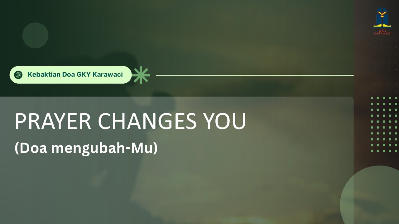 Kebaktian Doa | 8 Oktober 2025 | "PRAYER CHANGES YOU " | Pdt. Roni Tan ...