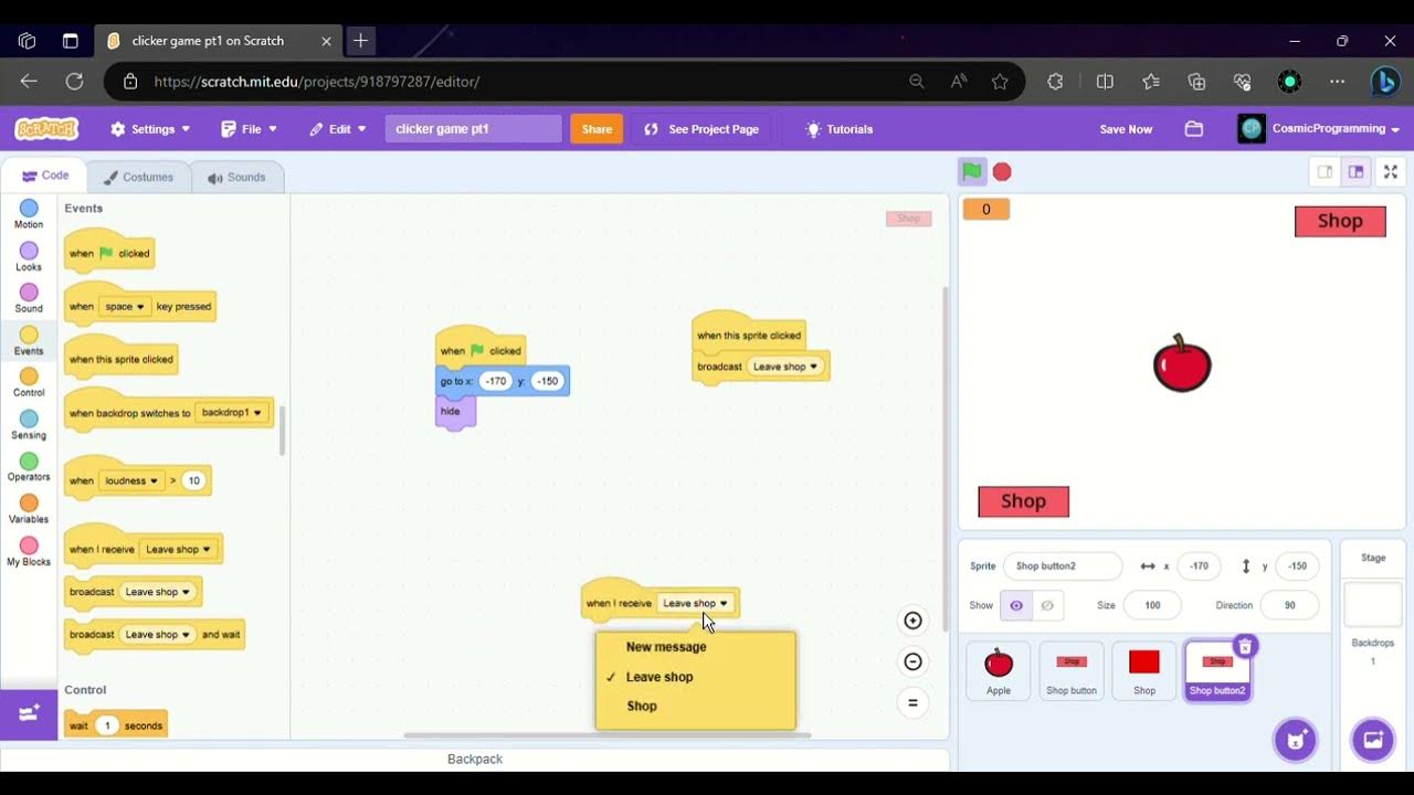 How to make a clicker game on Scratch pt1 - YouTube