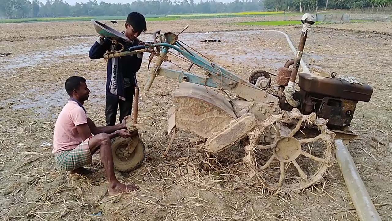 power tiller add Rear wheel start Machine by big body boys - YouTube