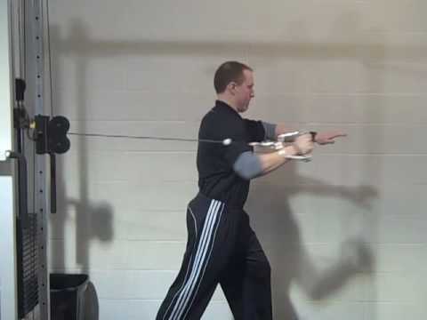 Standing Split-Stance Cable Push - YouTube