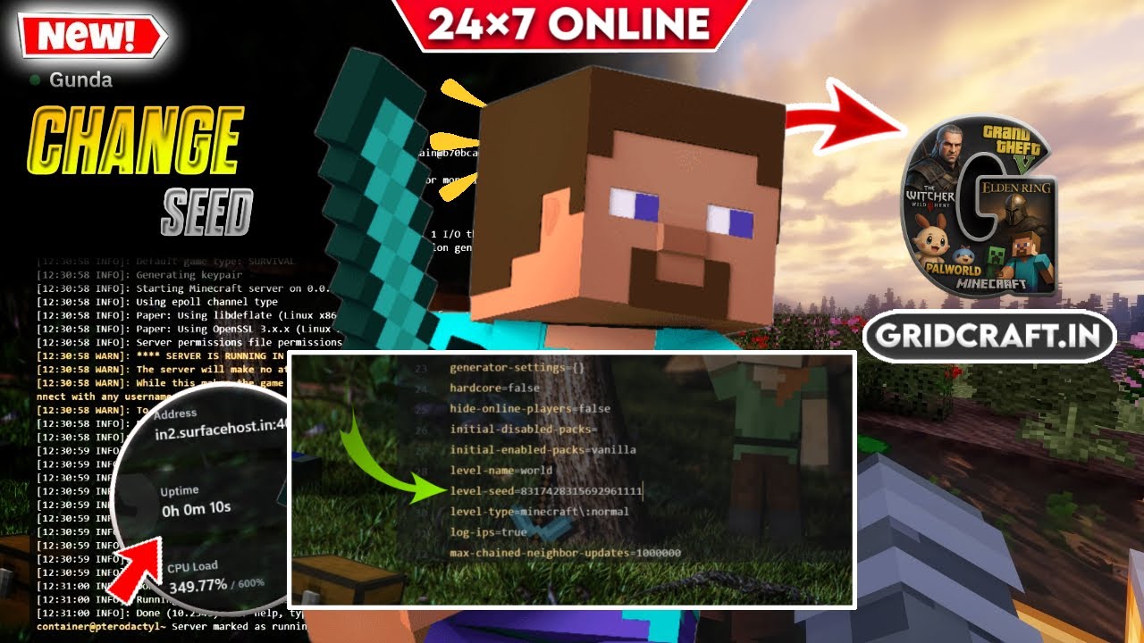 HOW TO CHANGE SEED IN MINECRAFT | GRIDCRAFT - YouTube