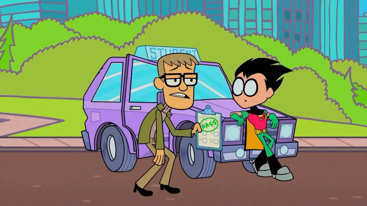 Teen Titans Go! Robin passed the driving test - YouTube