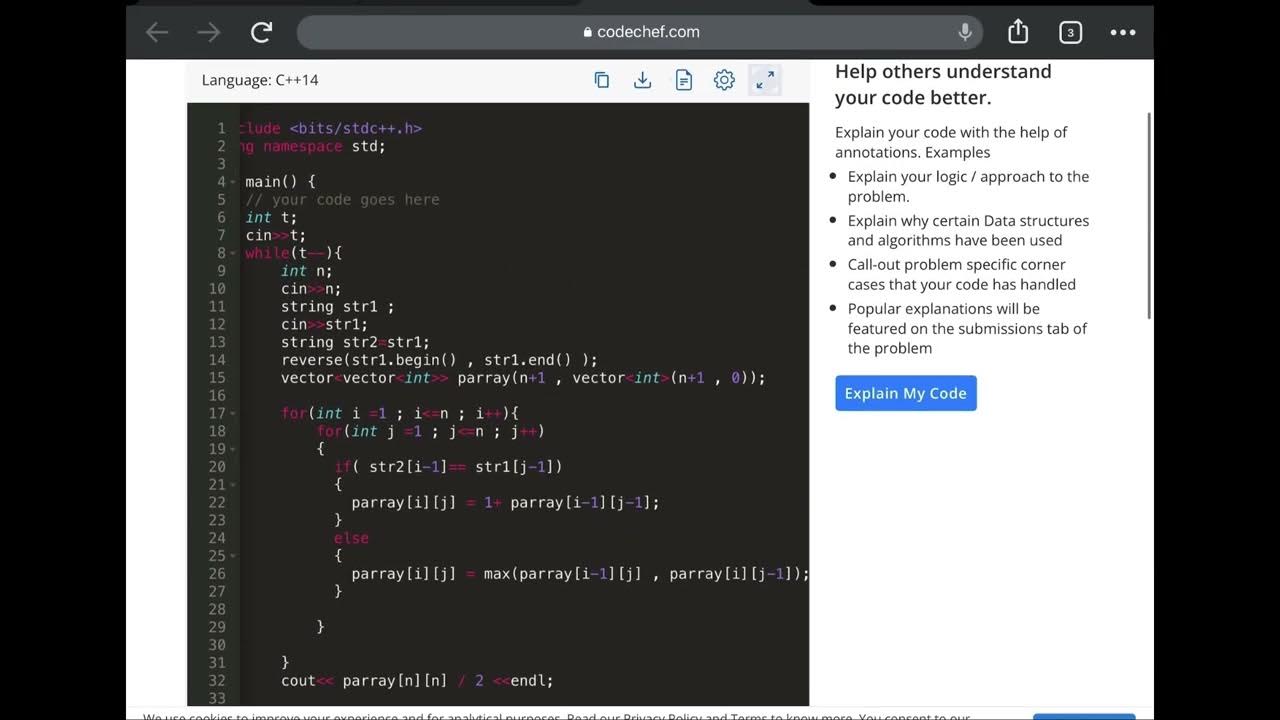 Maximizing LCS codechef solution || starters 71 #solution #codechef ...