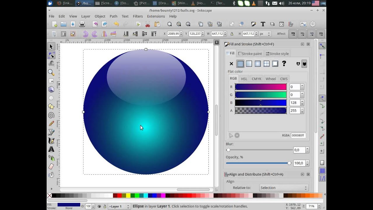 inkscape color balls - YouTube