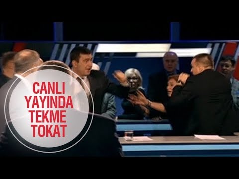 Rusya'da Canlı Yayında Konuklar Birbirine Girdi.