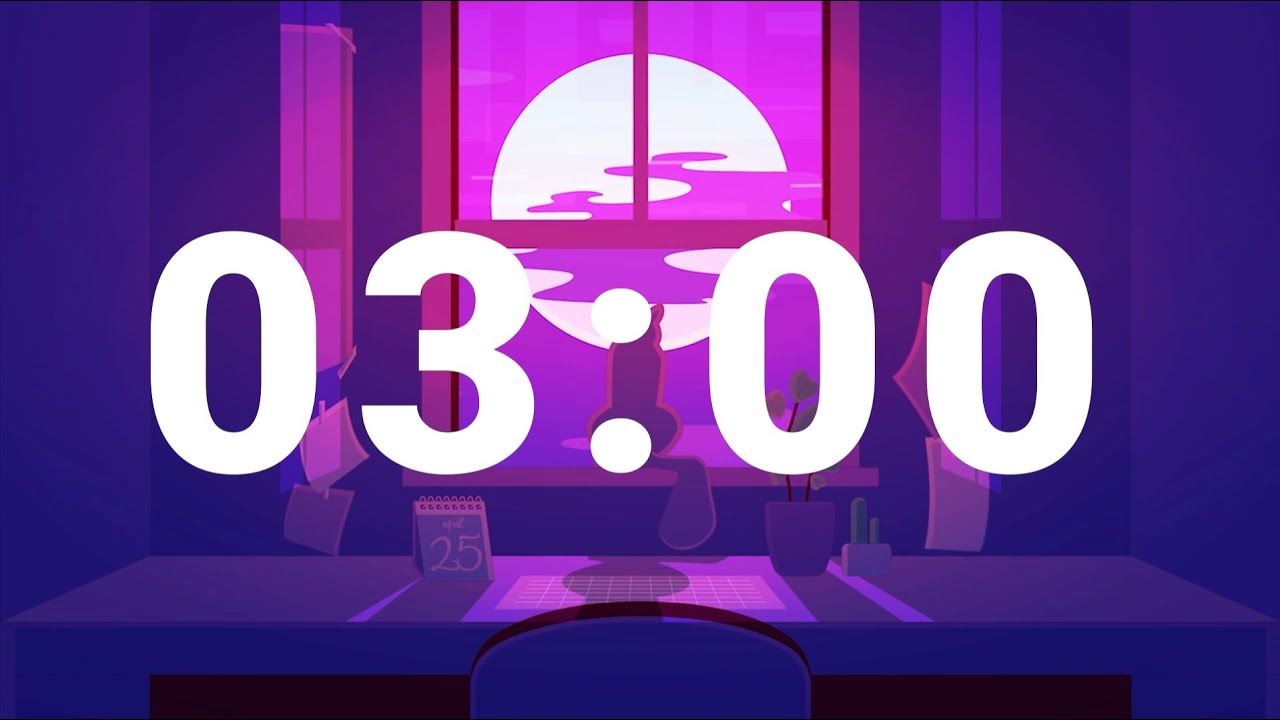 Relaxing 3 Minute Lofi Study Timer - YouTube