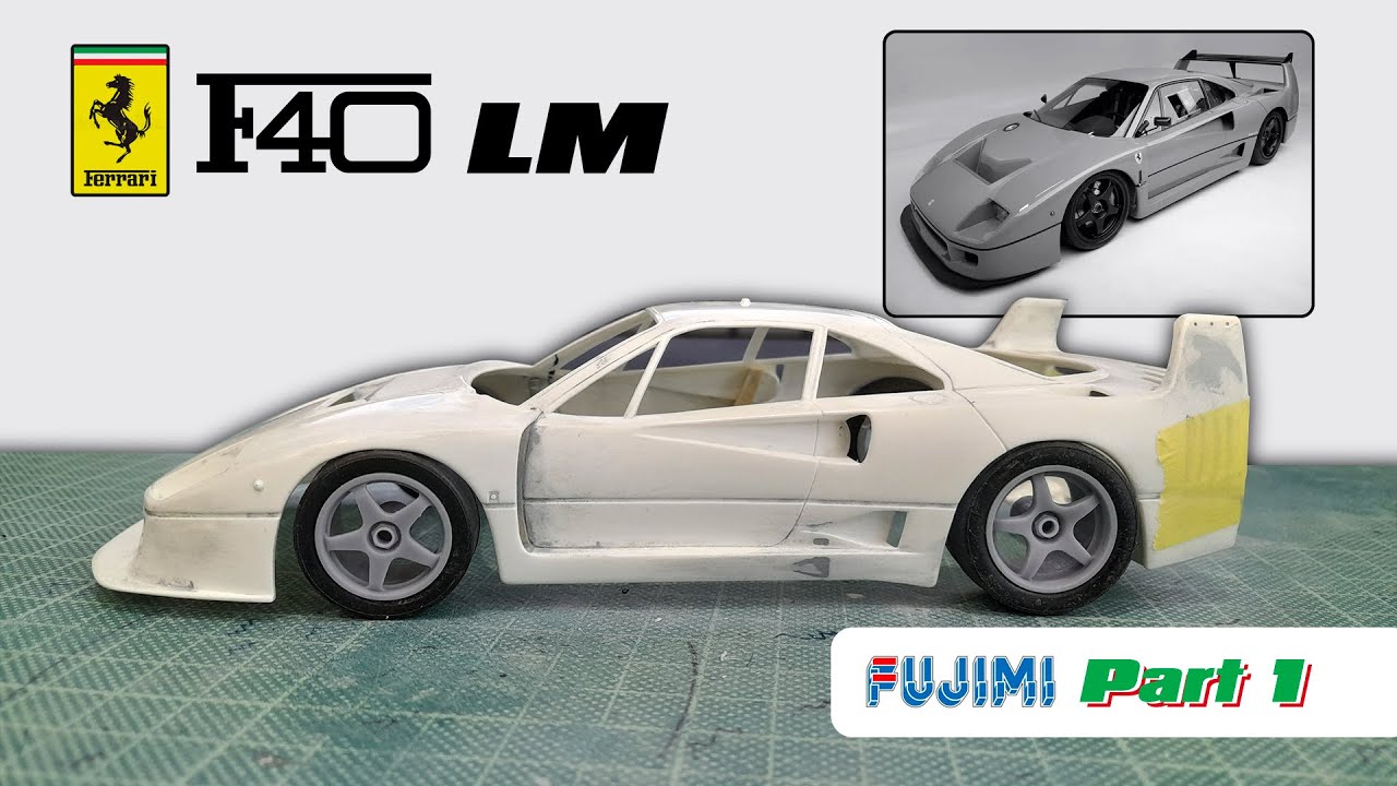 1/24 Building a Fujimi Ferrari F40 LM Nardo Gray Scale Model - Part 1 ...