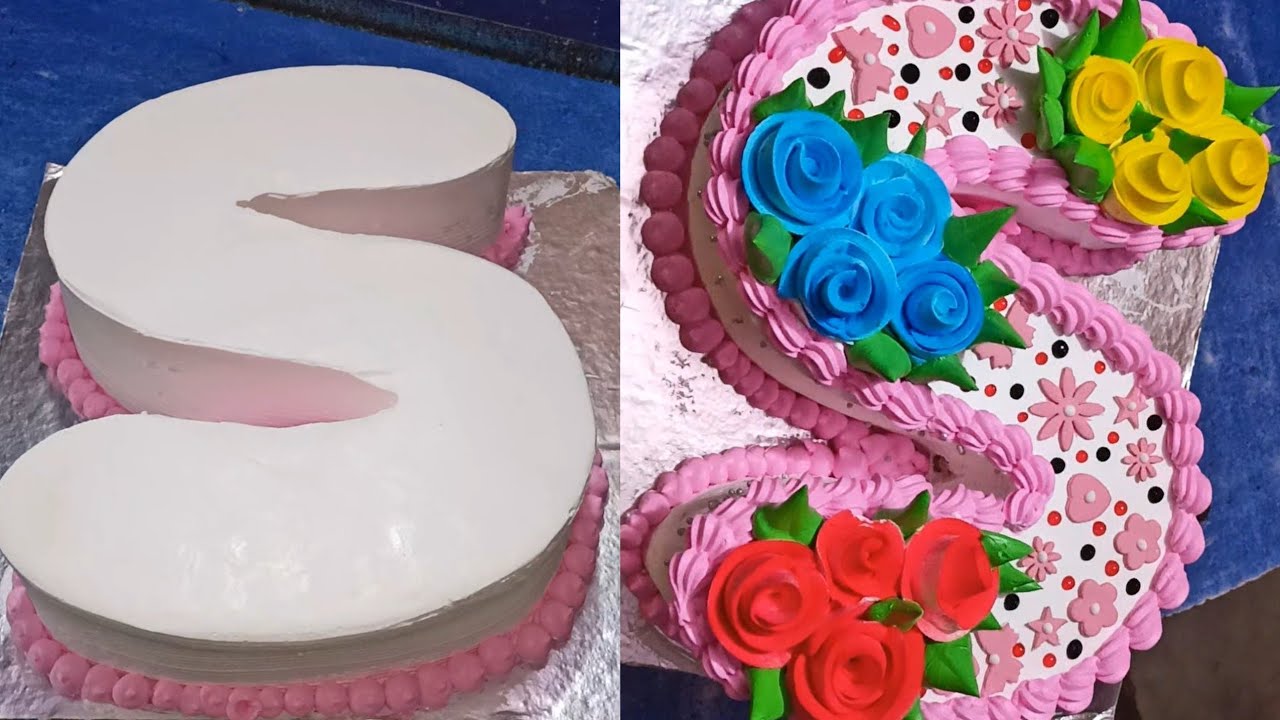 S Shape Cake| S Shape Cake Cutting S Sape Cake| S Letter Cake Cake ...
