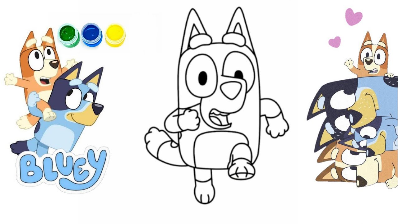 Bluey Running Fast 🏃 Drawing | Bluey - YouTube