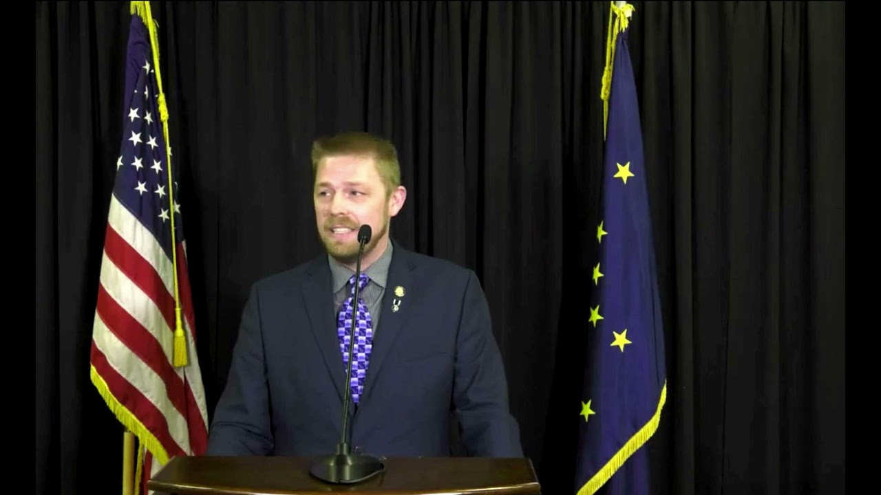 Sen. Josh Revak tries to speak with his mask on, but can't breathe ...