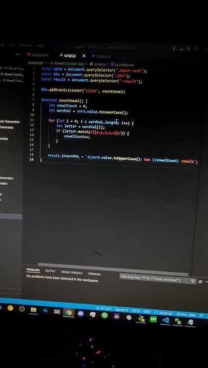 [Day 8] - JavaScript (6) Vowel Counter, [04.04.2022] - YouTube