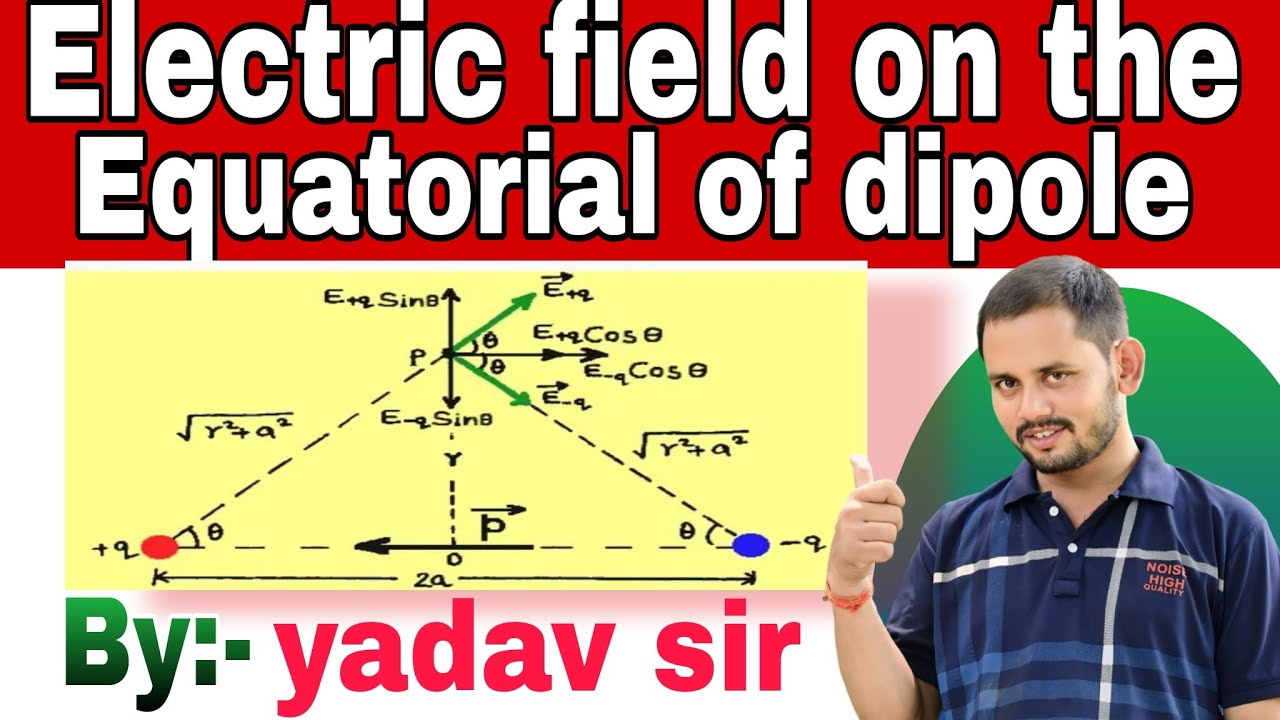 Electric field on equatorial point of electric dipole || Electric ...