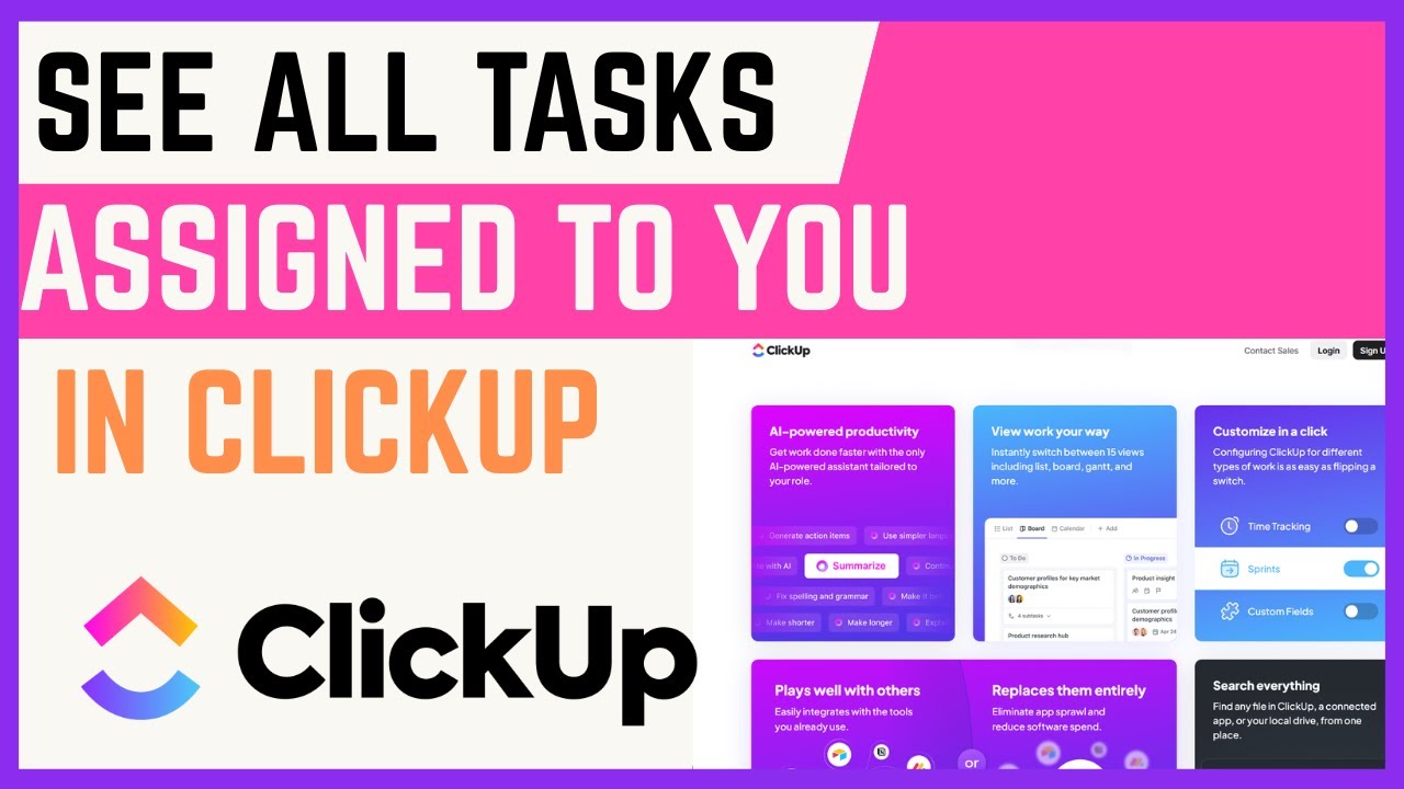 How To See All Tasks Assigned To You In Click Up - YouTube