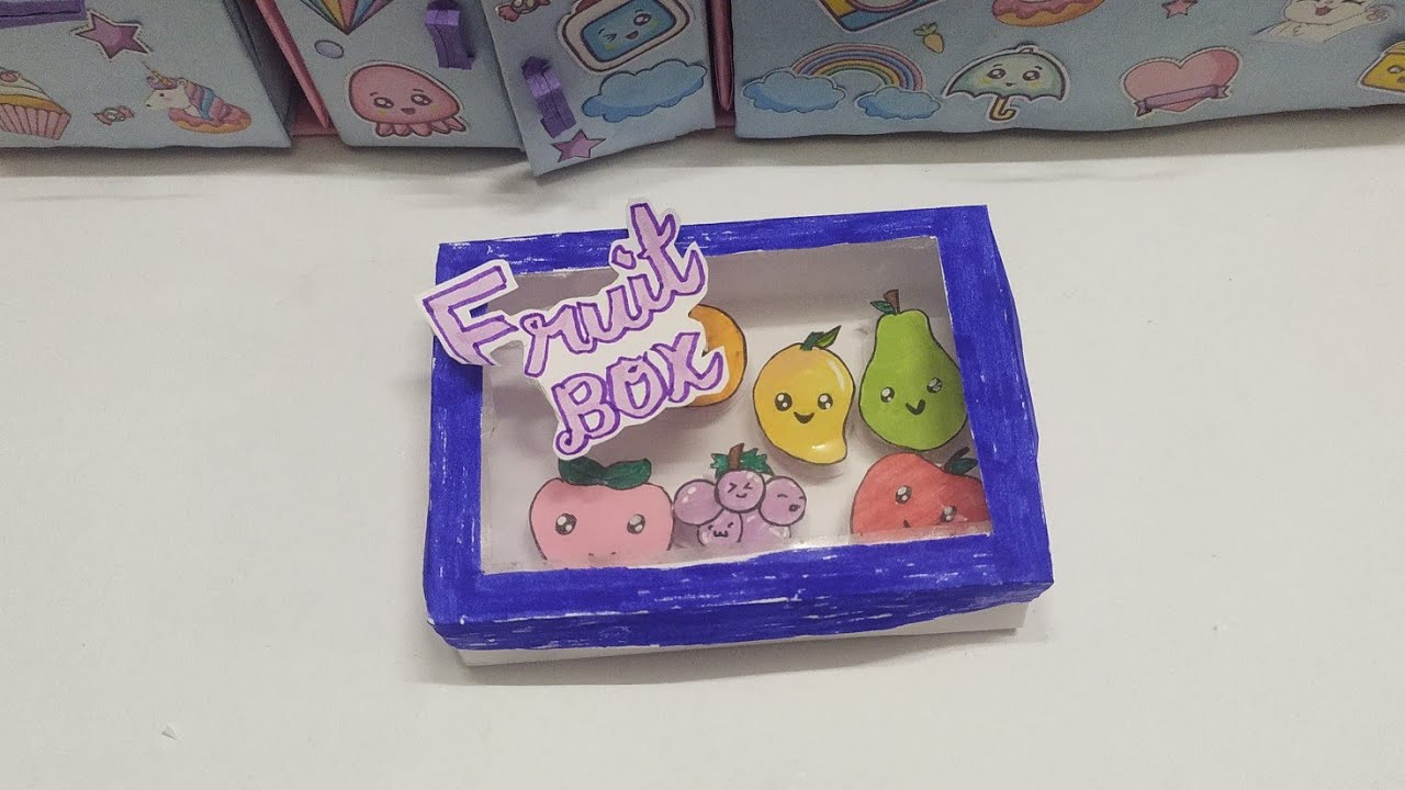 How to make cute fruits box | paper fruits box | DIY paper craft - YouTube