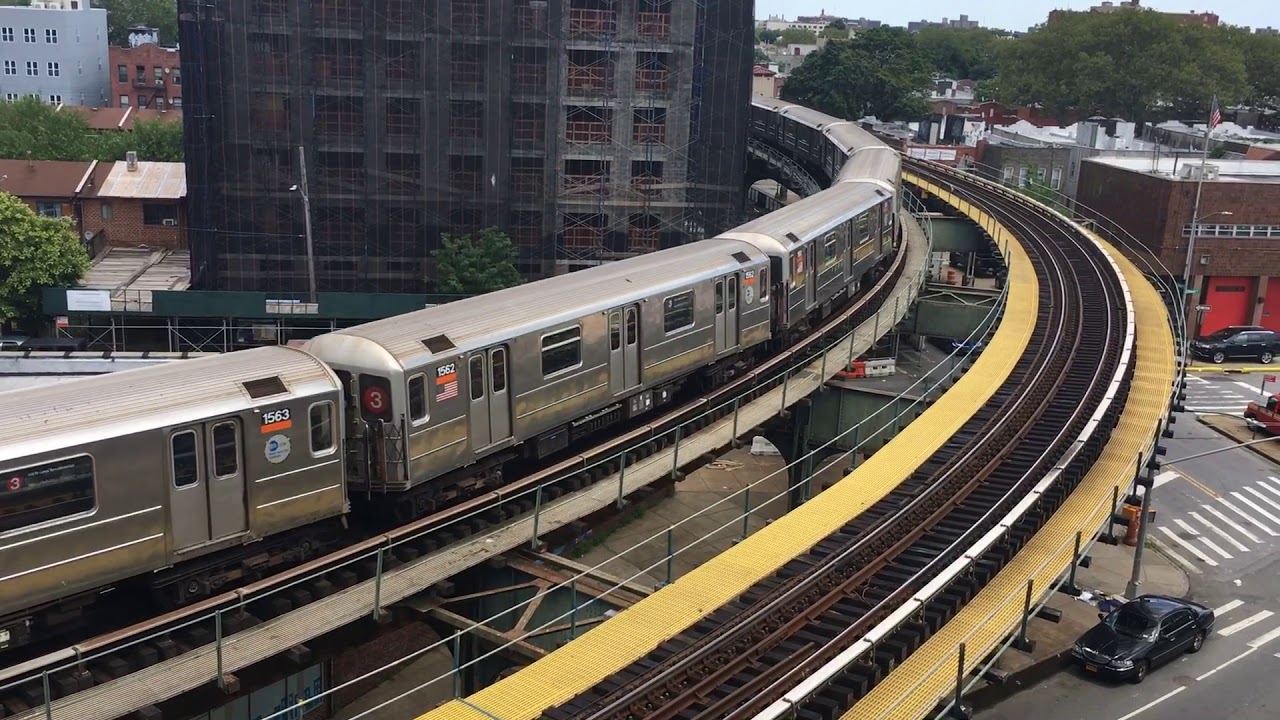 NYC: subway 3 train slow new construction building close to the tracks ...