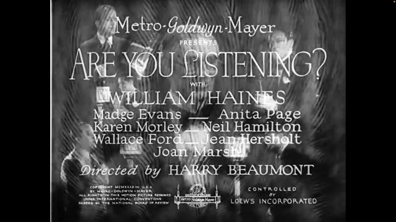 Are You Listening 1932 - YouTube