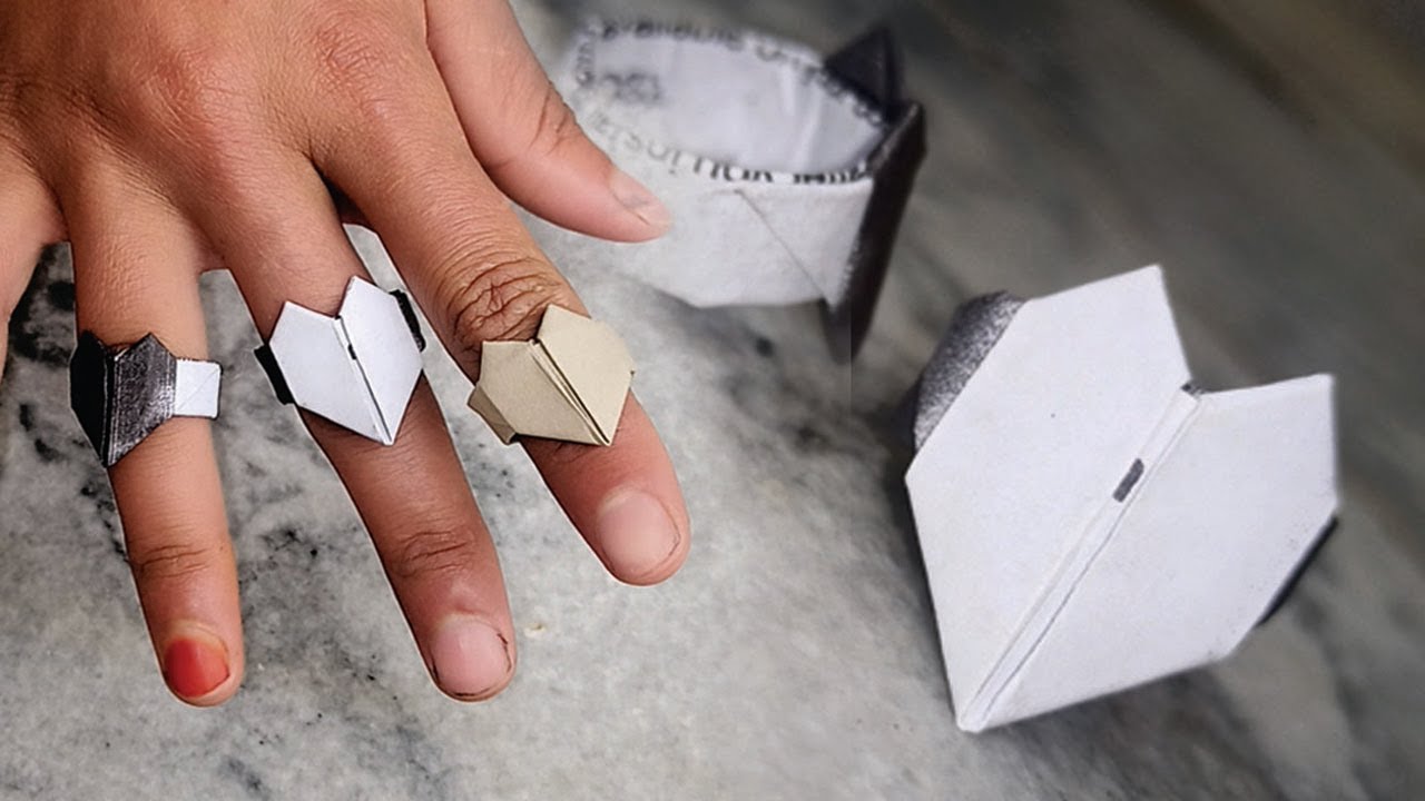 Paper Rings | Origami Heart Ring Tutorial | How to make a Paper Heart ...