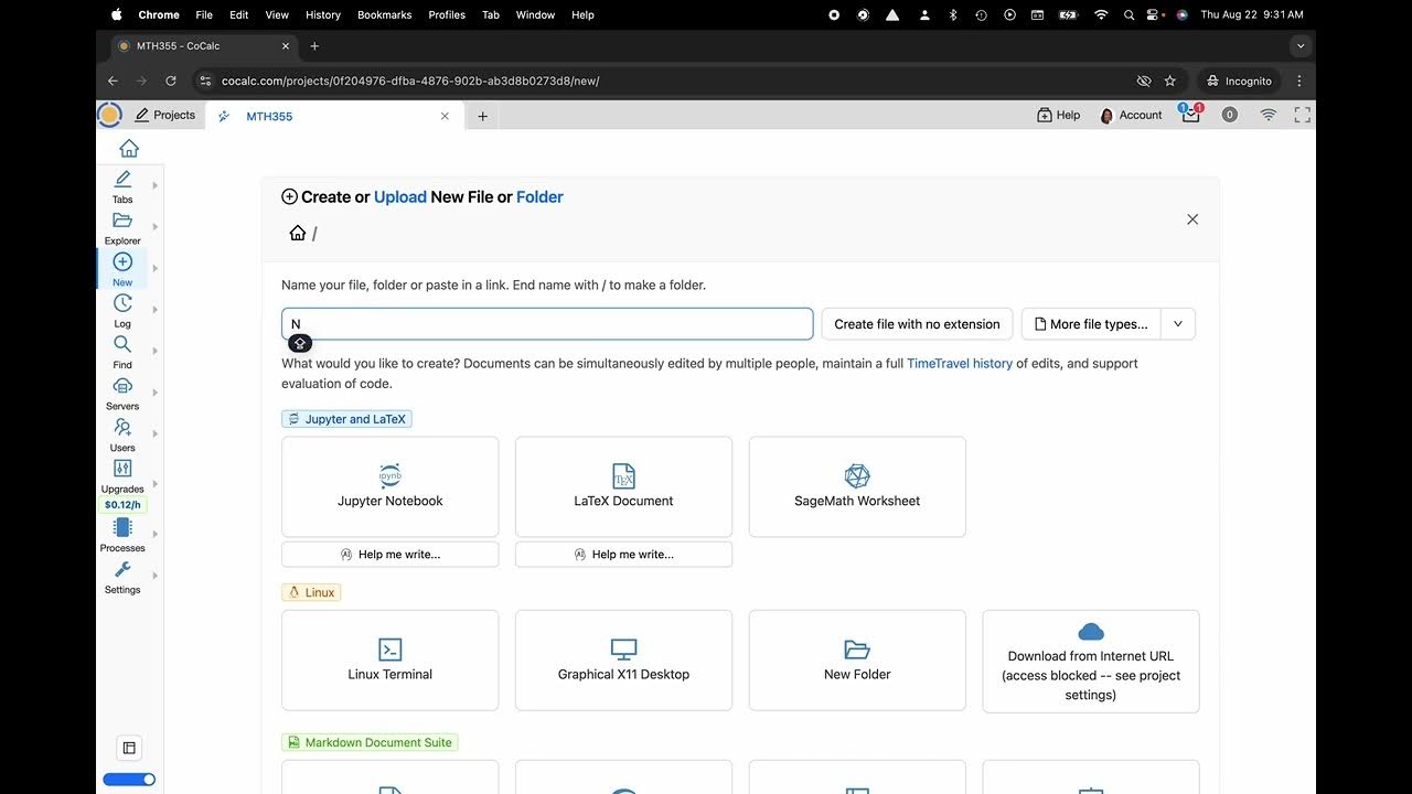 How to Create a Folder (Directory) in CoCalc - YouTube