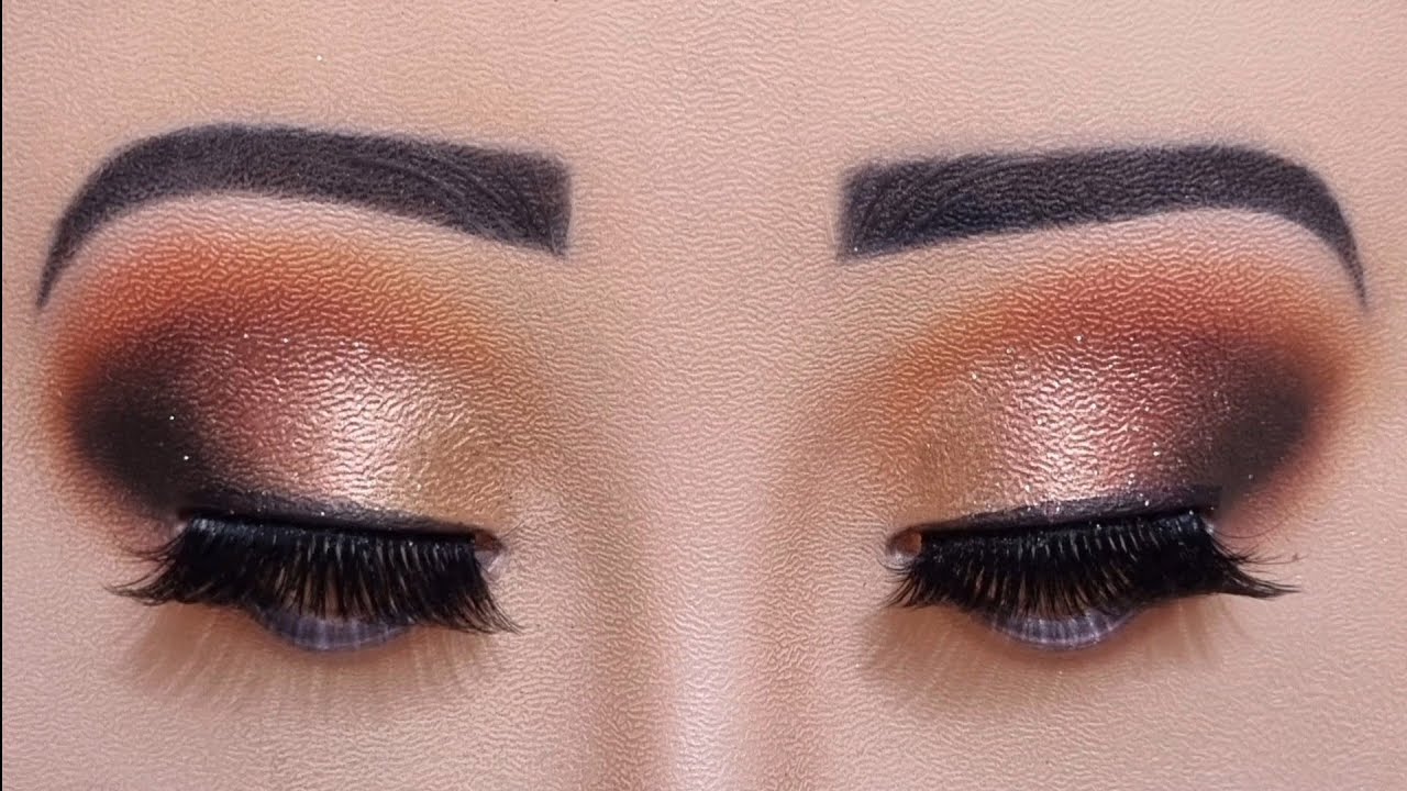 Simple glitter eye makeup | smokey eye makeup tutorial - YouTube