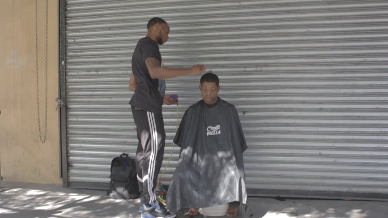 Haircuts For The Homeless On The Street! - YouTube