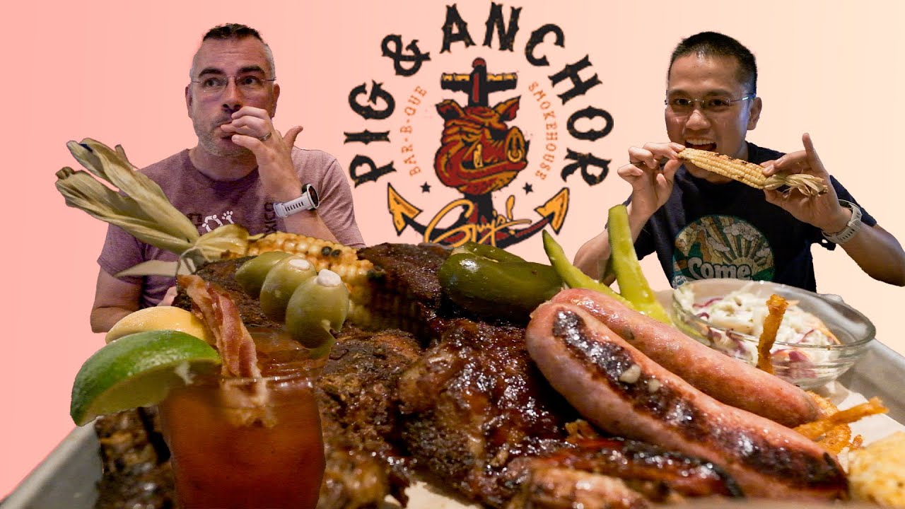 Cruise Food | Guy's Pig & Anchor BBQ on Carnival Panorama - YouTube