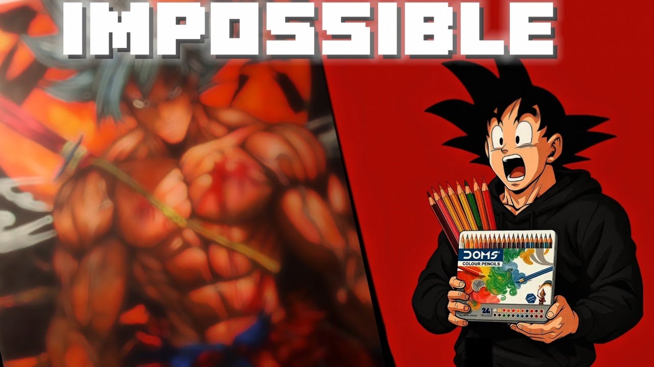 I MADE A HYPER REALISTIC DRAWING OF GOKU😱 WITH DOMS COLOUR PENCILS ...