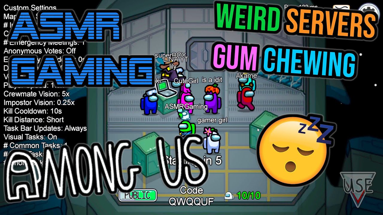 ASMR Gaming 😴 Among Us Weird Servers Relaxing Gum Chewing 🎧🎮 Mouse ...