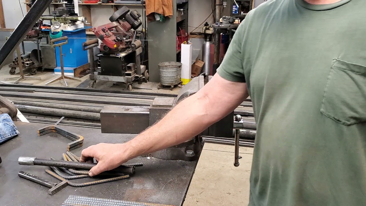 How to cold bend 3/8" and 1/2" rebar and 1/2" sq. bar steel. - YouTube
