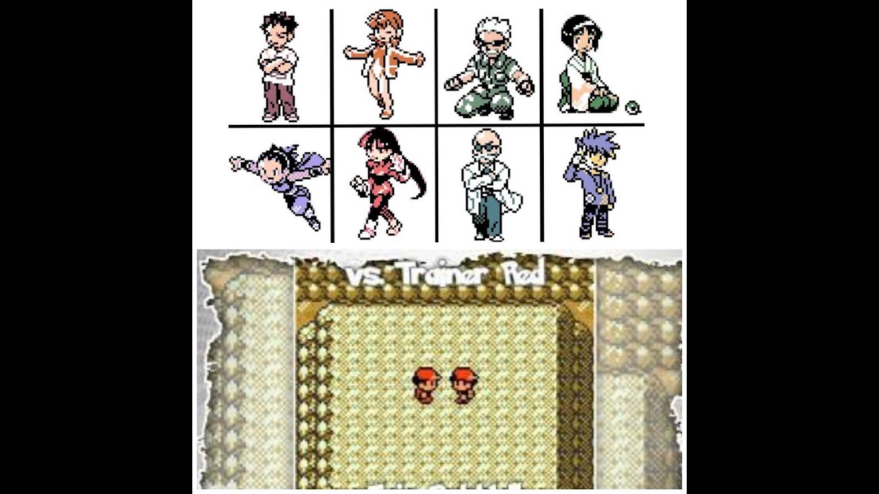 Pokemon Crystal GBC 8 Gym Battle in Kanto + Trainer Red Battle - YouTube