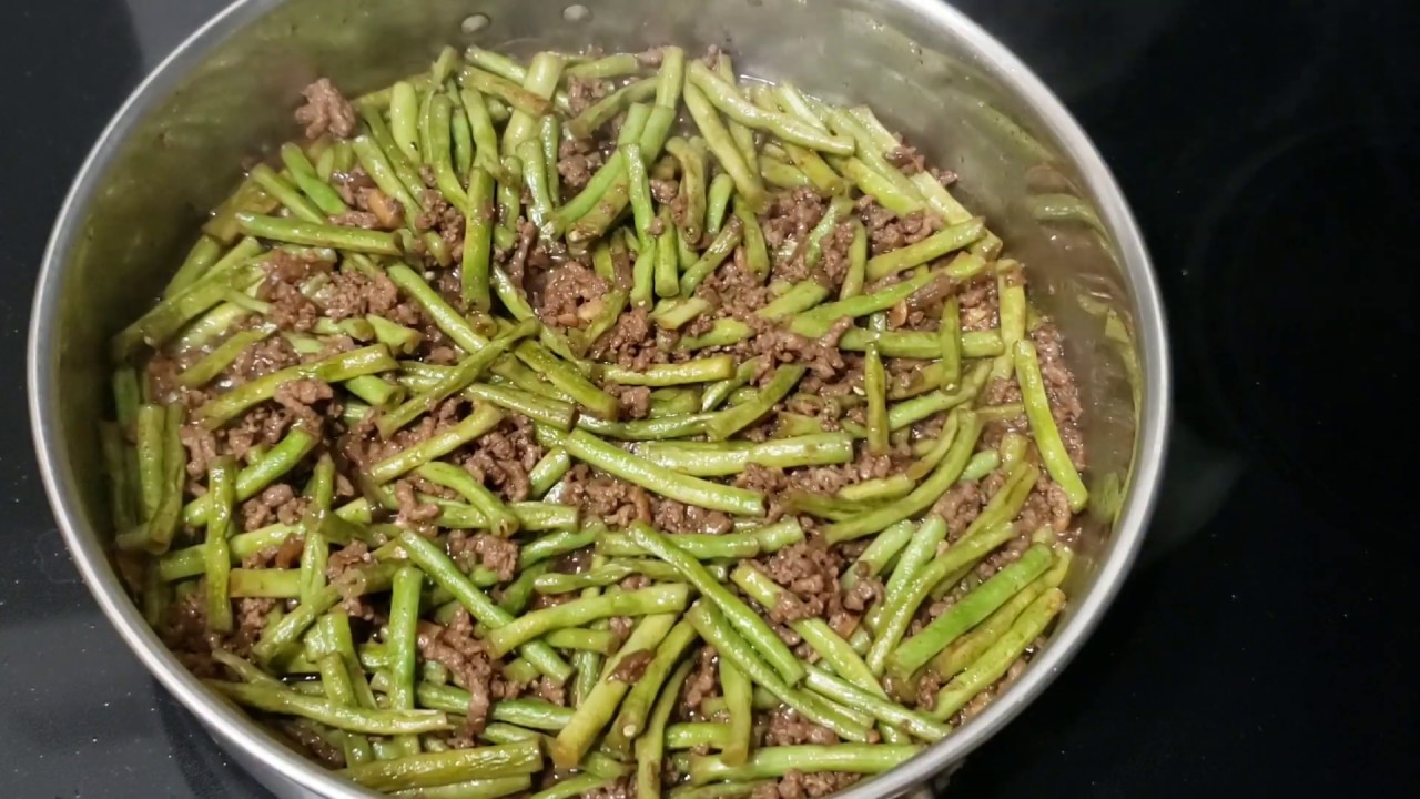 Adobong sitaw with ground beef - YouTube