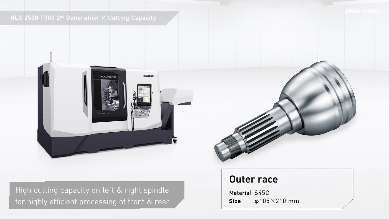 50% shorter cycle time than previous models! Outer race machining on ...