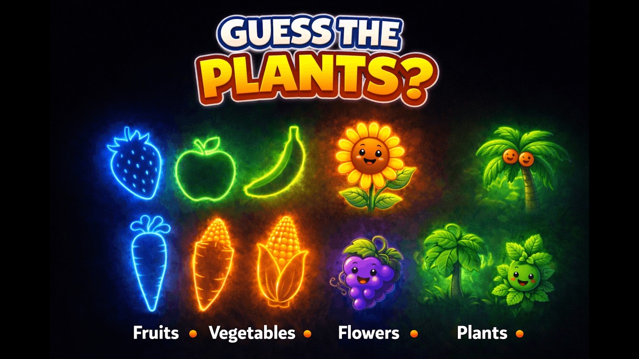 Guess the Fruits, Vegetables & Plants 🌱 | Fun Shadow Quiz Challenge ...