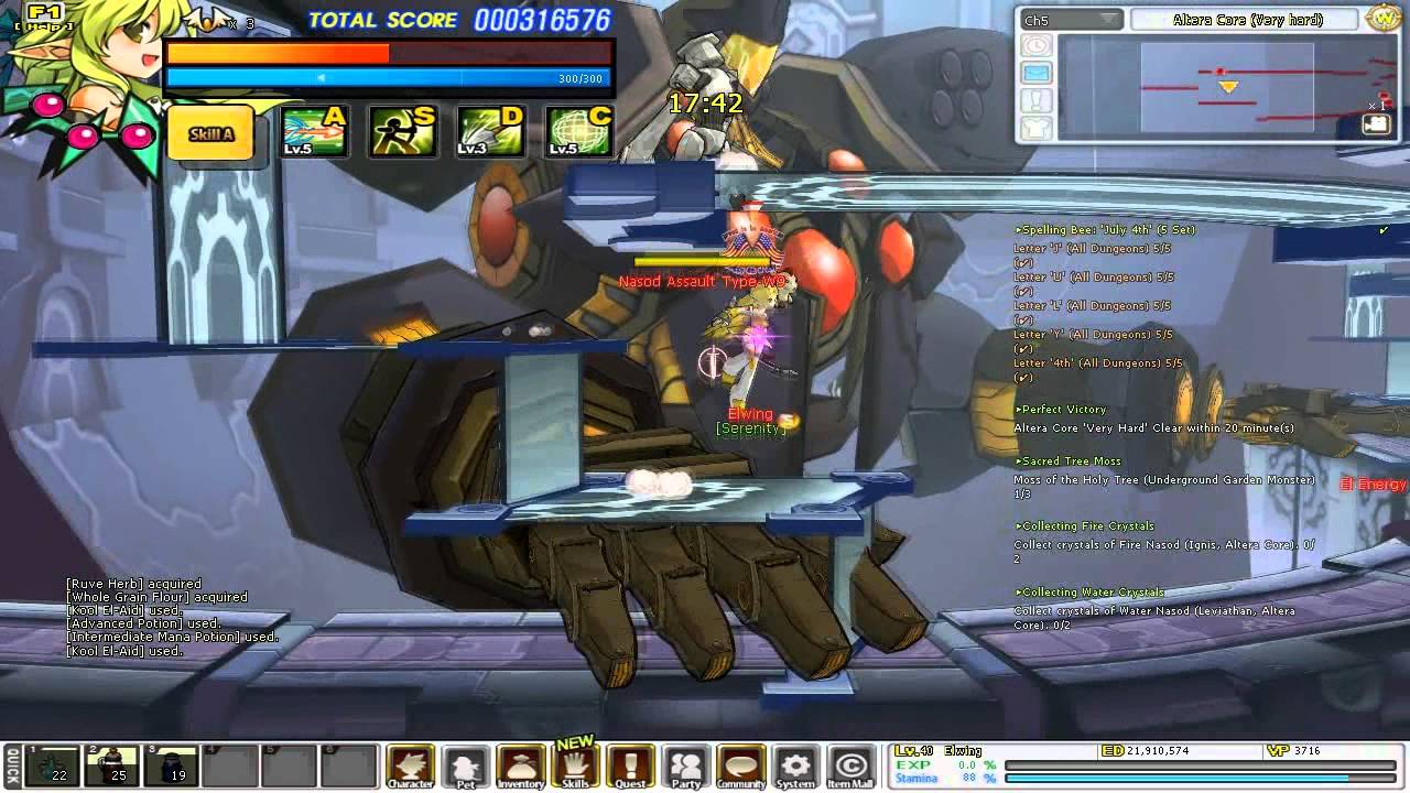 [Elsword NA] 4-6 (Altera Core) Very Hard Solo Run 2/2 - YouTube