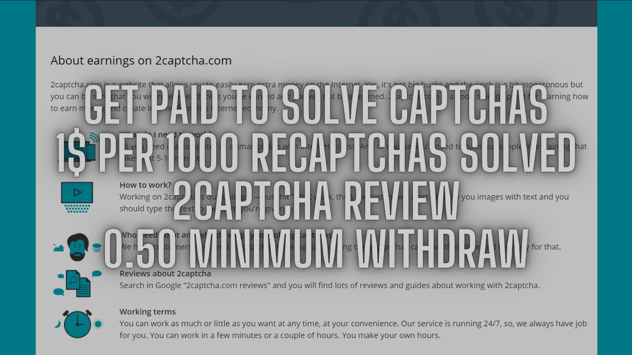 How to earn MONEY by solving captchas (2Captcha review) - YouTube