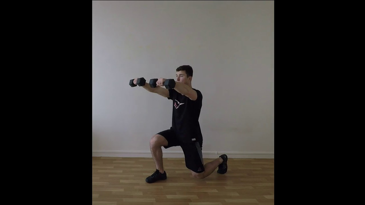 CUISSE + ÉPAULE : FENTE ARRIÈRE ALTERNÉE + ÉLÉVATION FRONTALE HALTÈRES ...