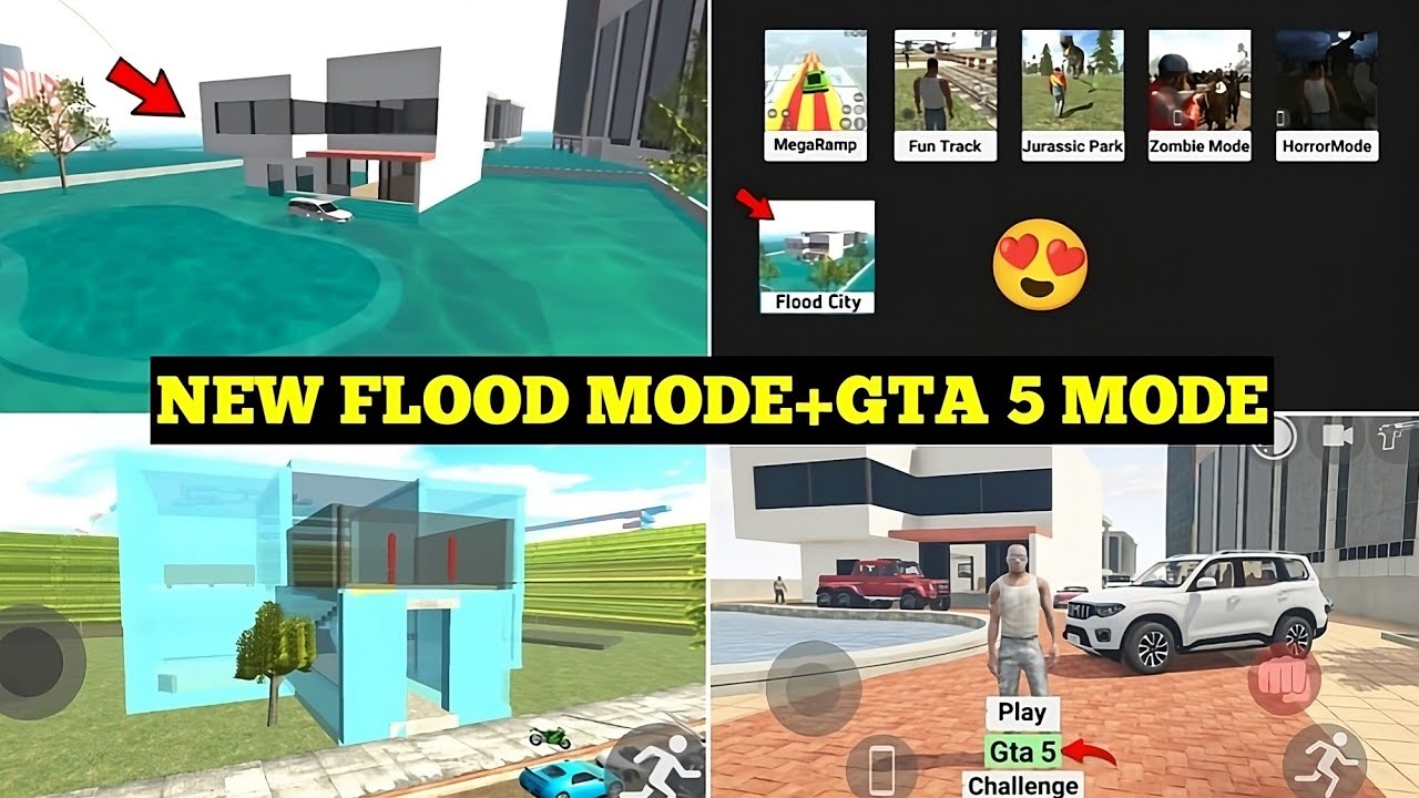 Indian Bike Driving 3D New Flood Mode Cheat Code 🤯🔥| GTA 5 Mode New ...