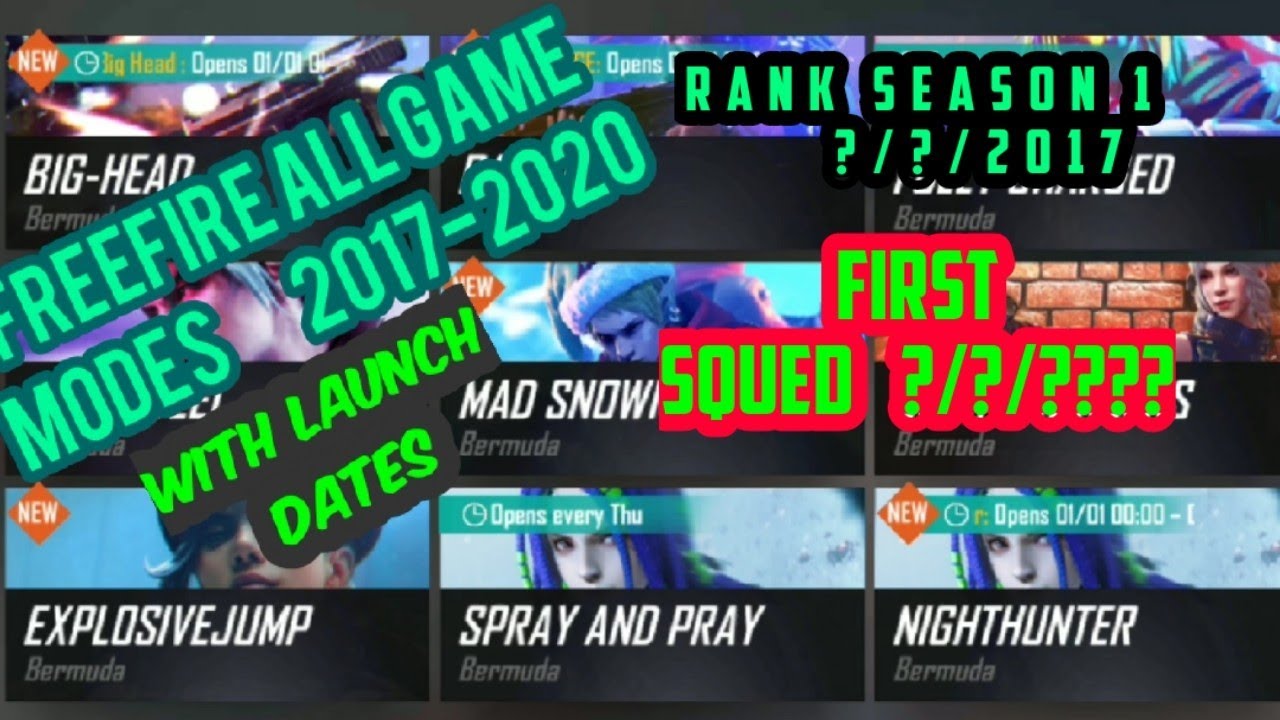 Freefire 2017-2020 All Game Modes With Launch Dates😍 Part-1 | FreeFire ...