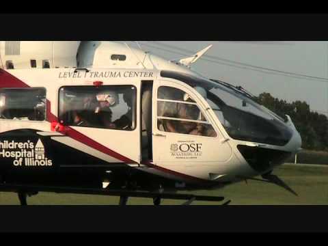OSF Life Flight Peoria EC-145 B - YouTube