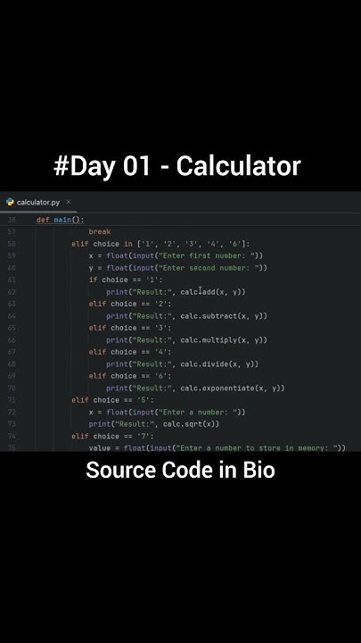 Calculator Using Python 🐍 #coding #education #python #programming #power #attitude #projects # ...