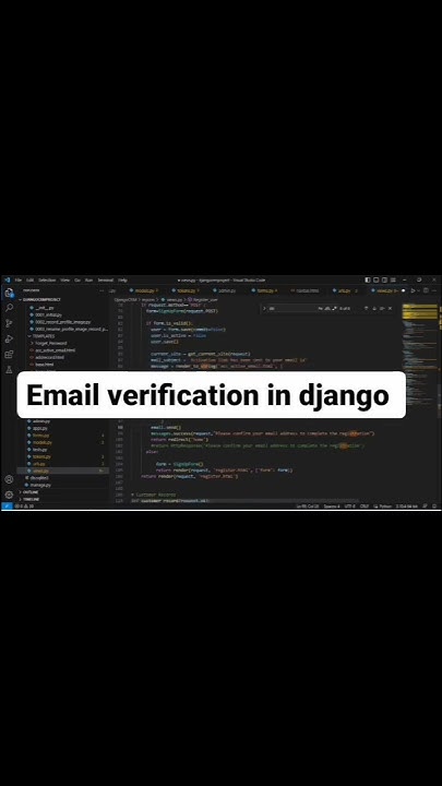 email verification in django #coding #djangoframework #djangorest #djangotutorial #gridi Show ...