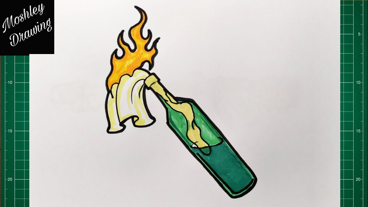 How to Draw a Molotov Cocktail - YouTube