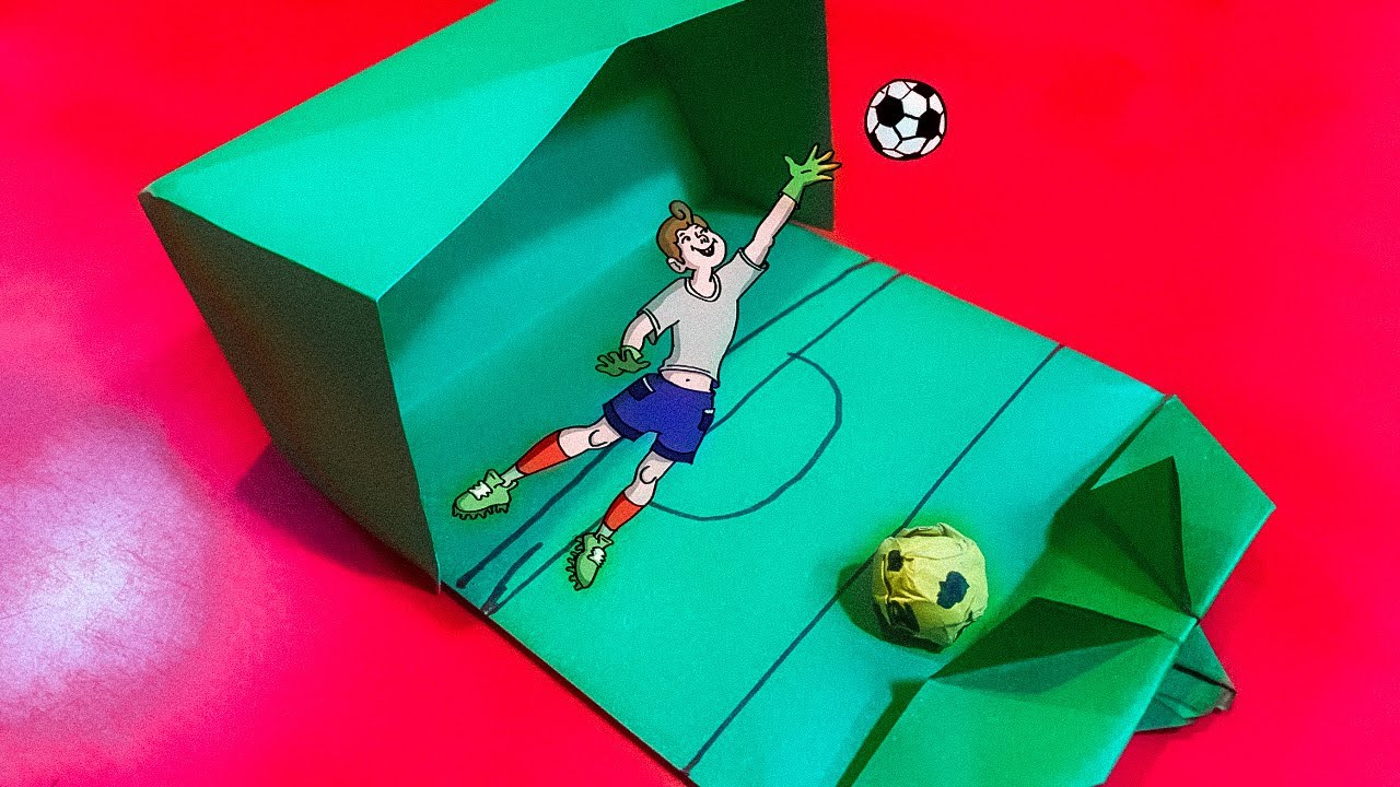 How to make a origami football toy || Moving paper toys football pop it ...