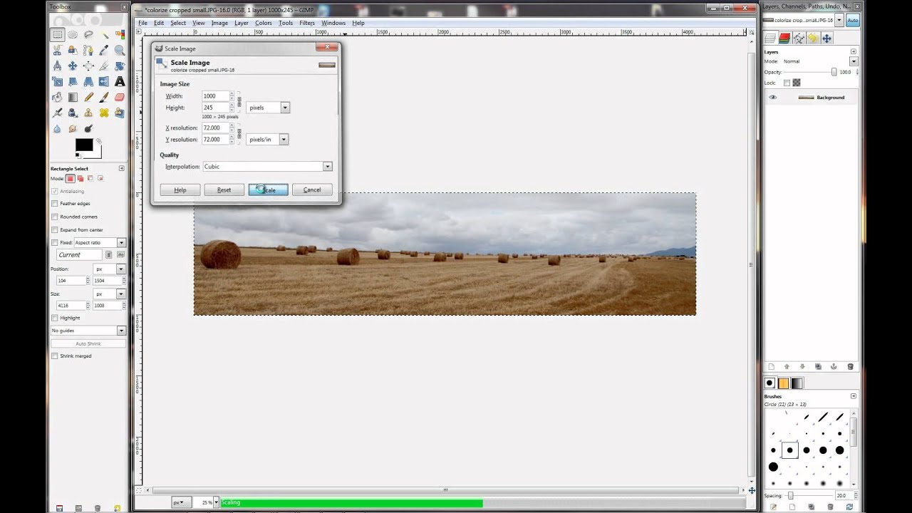 Gimp - Lesson 07 - Resizing and saving - YouTube