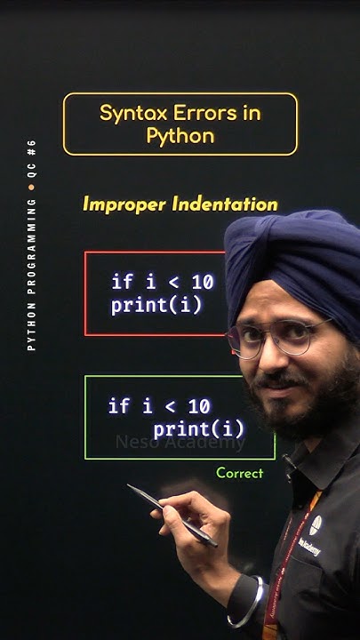 Syntax Errors in Python Programming #Python #NesoAcademy #QuickConcepts - YouTube