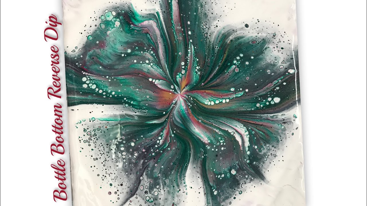 (598) Bottle Bottom Reverse Flower Dip, Acrylic Paint Pouring - YouTube