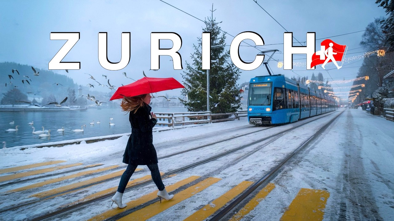 Heavy Snowfall In Zurich City Switzerland, relaxing walk in Snow🇨🇭 ...
