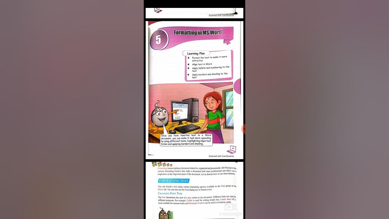 CLASS-4) COMPUTER CHAPTER-5) FORMATTING IN MS WORD (PART-1) - YouTube