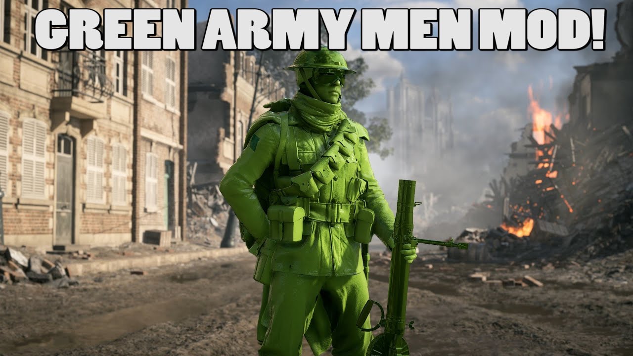 Green army men MOD in Battlefield 1! - YouTube