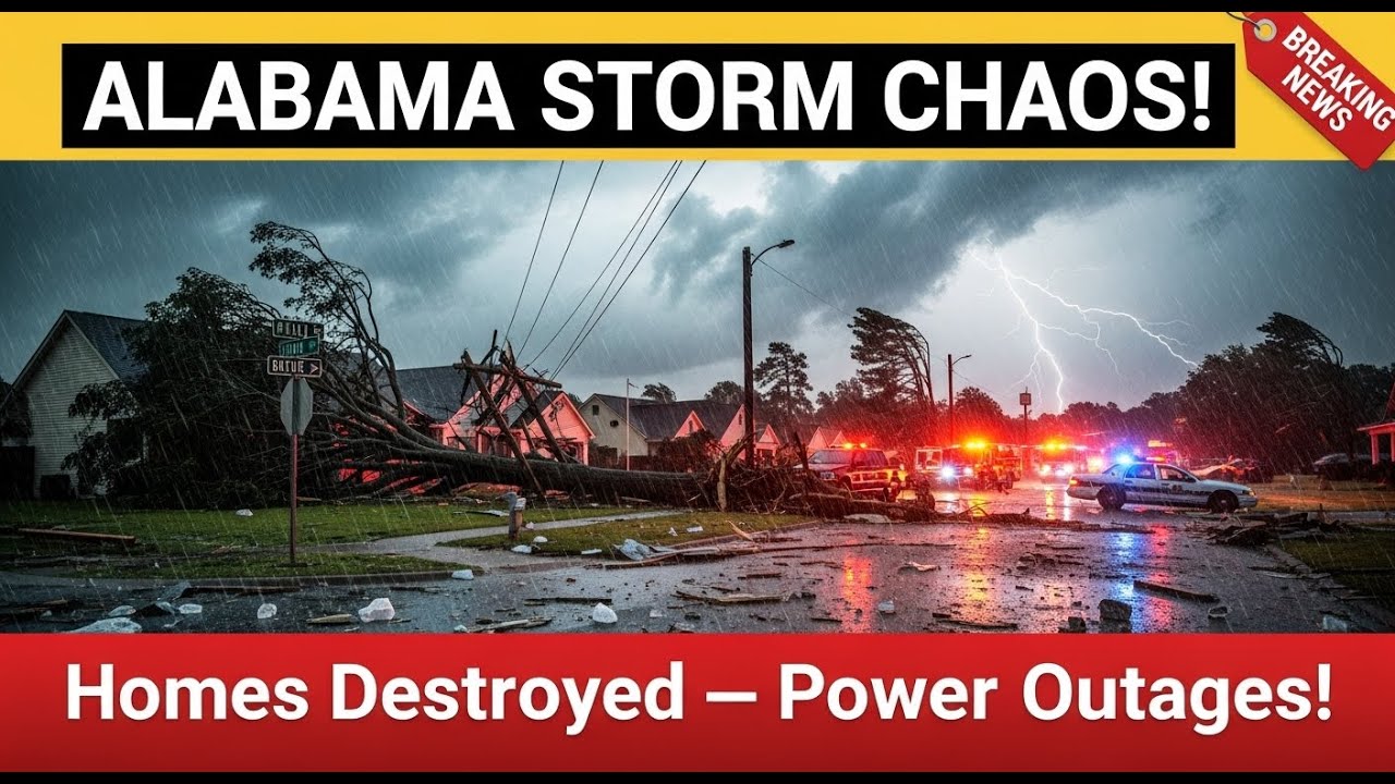 ALABAMA STORM CHAOS: Homes Destroyed, Massive Damage & Power Outages ...